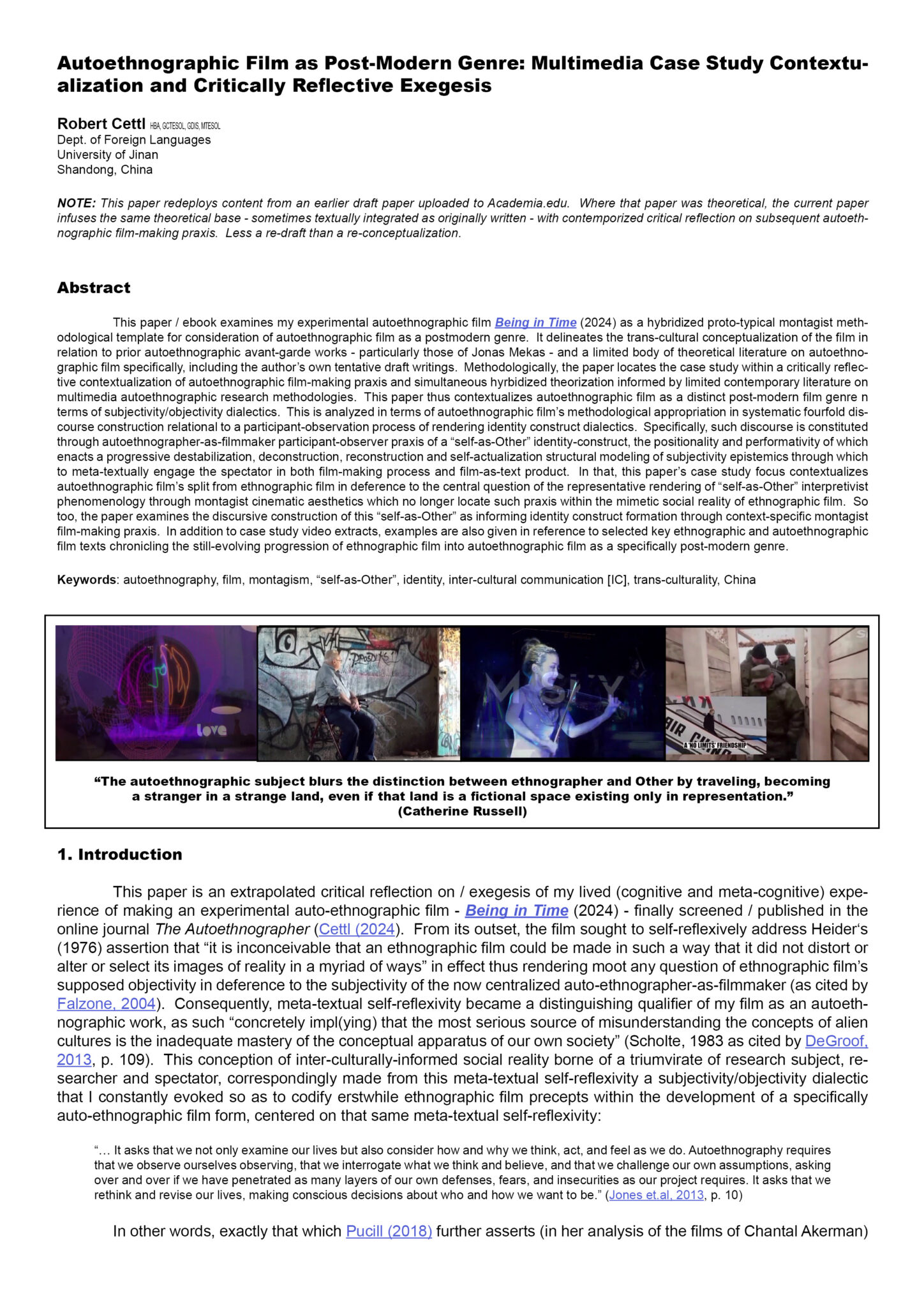 Autoethnographic Film as Postmodern Genre - Opal Sky Media